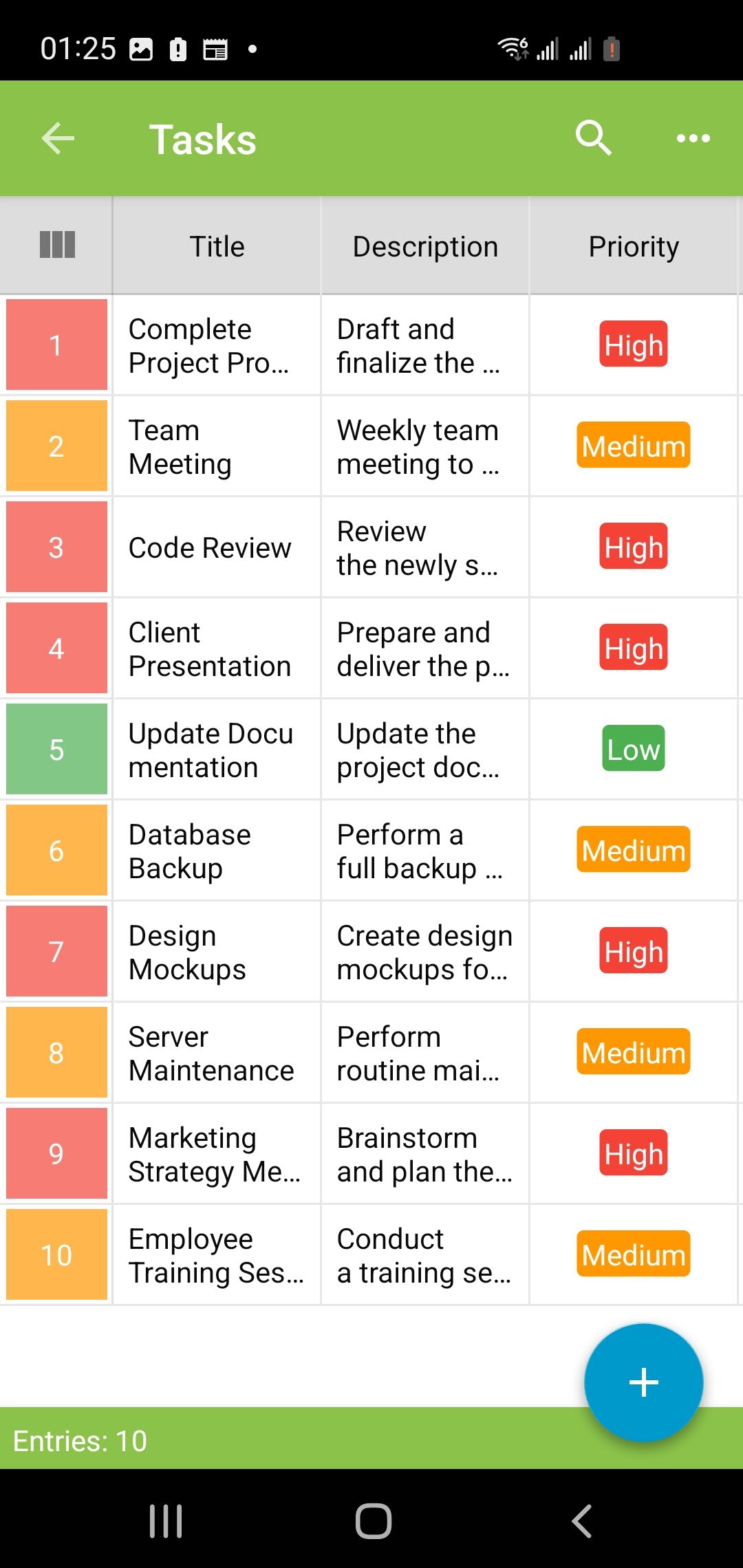 Changing the View – Memento Database Help