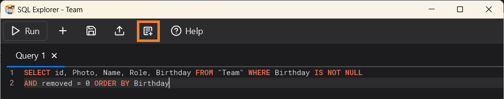 SQL Explorer – Memento Database Help